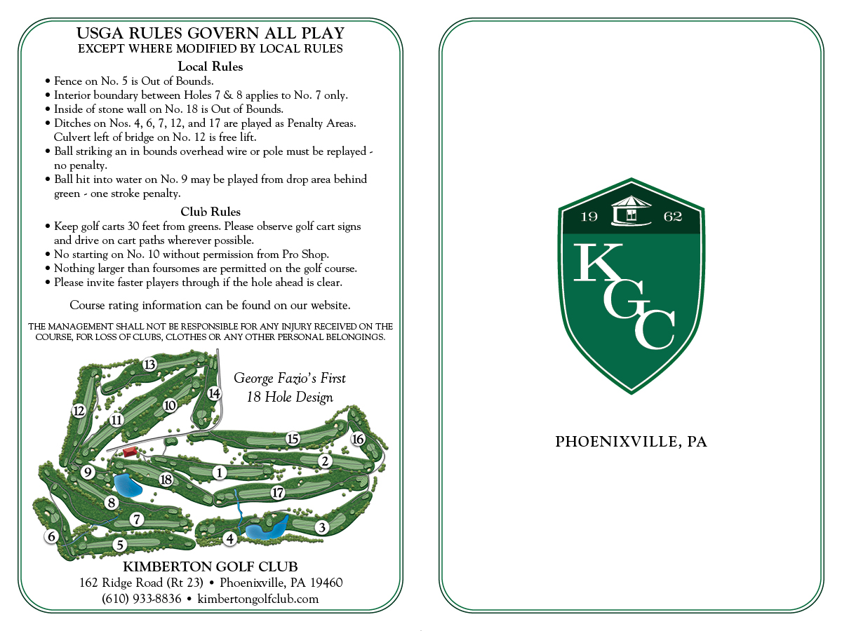 Scorecard - Kimberton Golf Club